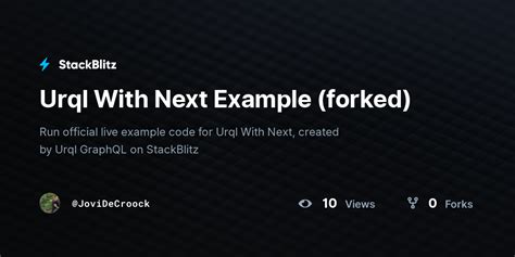 Urql With Next Example Forked Stackblitz
