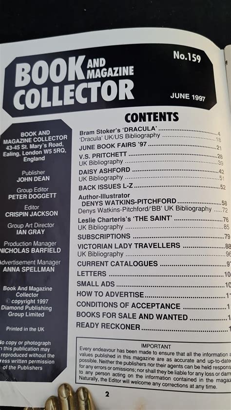 Book And Magazine Collector Number 159 June 1997 Richard Dalbys Library