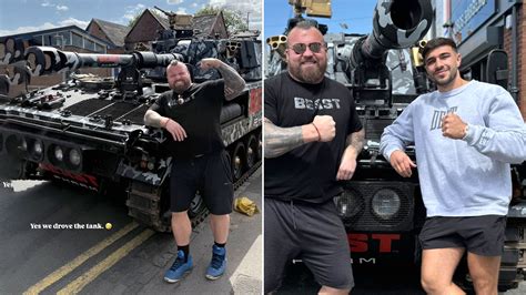 Eddie Hall Takes Tommy Fury For A Spin In His Tank As Boxer And