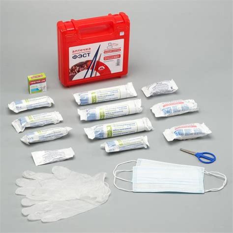 Автомобильная аптечка первой помощи ФЭСТ состав 2021 по приказу №1080н красная Аптечка