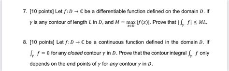 solved [10 ﻿points] ﻿let f d→c ﻿be a differentiable function