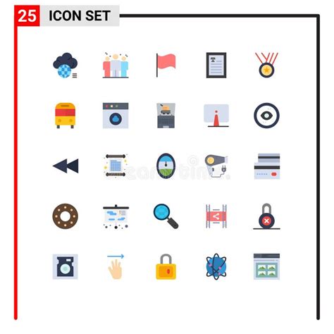 Flat Color Pack Of 25 Universal Symbols Of Performance Award Corporate Reader Ebook Stock