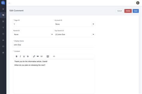 Advanced Commenting System