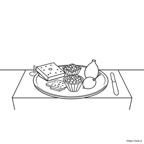 Passover Seder Plate Coloring Page