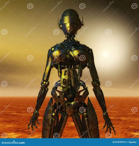 3d Illustration Of A Fembot Stock Illustration Illustration Of