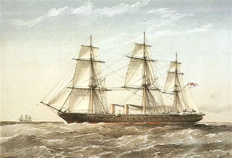 Hms Black Prince Under Steam And Sails Hms Warrior Sailing