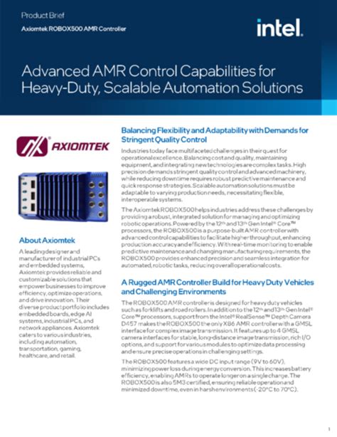 Advanced Amr Control Capabilities For Heavy Duty Scalable Automation Solutions