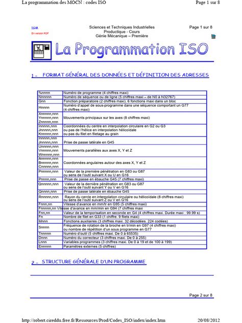 code iso de programmation pdf