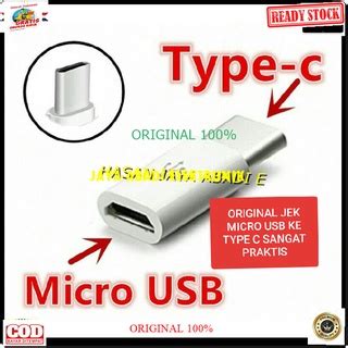 Original Jack Micro Usb To Type C Connector Jek Adapter Casan Extension Casan Shopee Malaysia