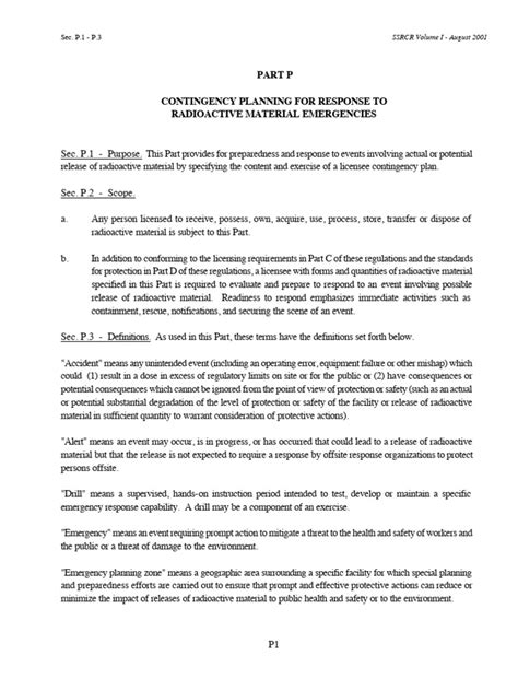 Contingency Planning For Radioactive Emergencies Pdf Emergency