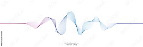 Vector Wave Lines Flowing Dynamic Colorful Blue Pink Isolated On White Background For Concept Of