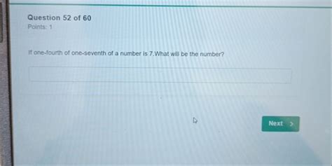 Question 52 Of 60 Points 1 If One Fourth Of StudyX