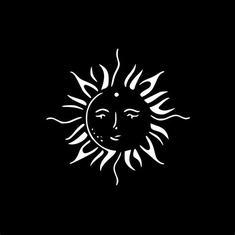Sun Black And White Vector Illustration 24142283 Vector Art At Vecteezy