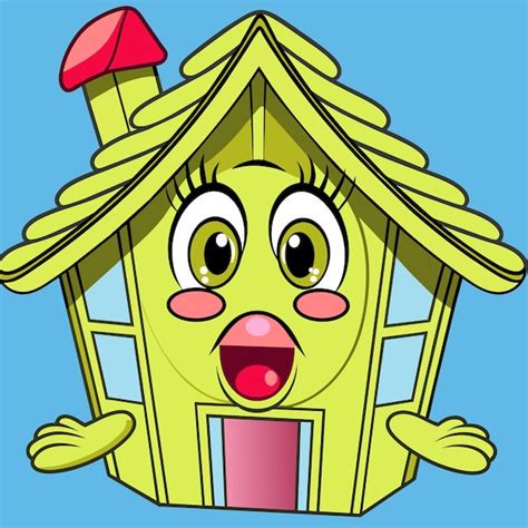 A Cartoon Illustration Of A House With A House On The Top Premium Ai