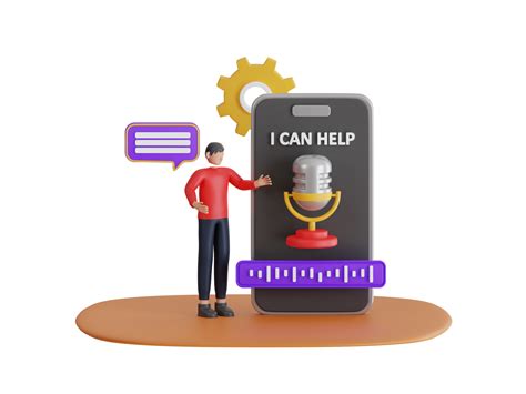 3d Illustration Of Voice Assistant On The Smartphone Voice Recognition Technology Concept