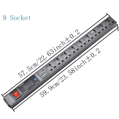 Multifunctional Digital Display Meter Pdu Surge Protection Universal Hole Expansion Socket C14