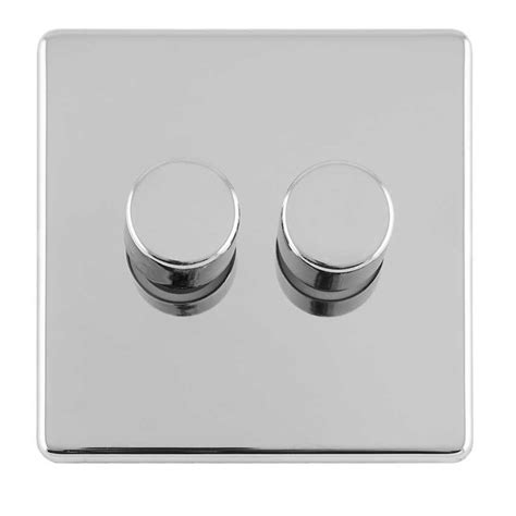 Simply Door Handles 2 Gang Led Push On Off 2way Dimmer In Polished