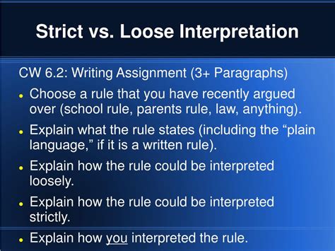 Ppt Strict Vs Loose Interpretation Powerpoint Presentation Free Download Id703405
