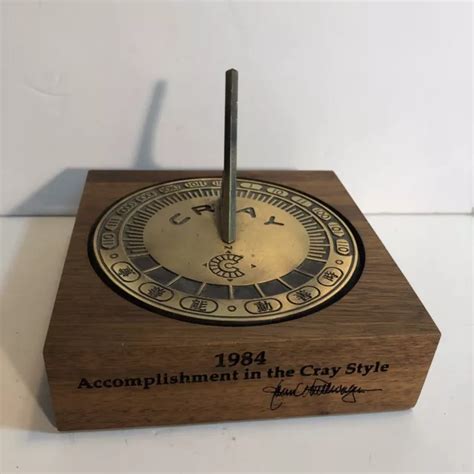 Cray Research Inc Desktop Sundial Display 1984 Employee Supercomputers
