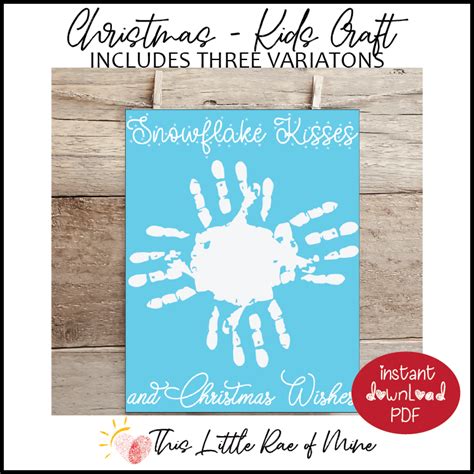 Snowflake Kisses Merry Christmas Wishes Handprint Art Printable Made By Teachers