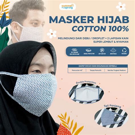 Jual Masker Hijab Biru Corak Pcs Shopee Indonesia