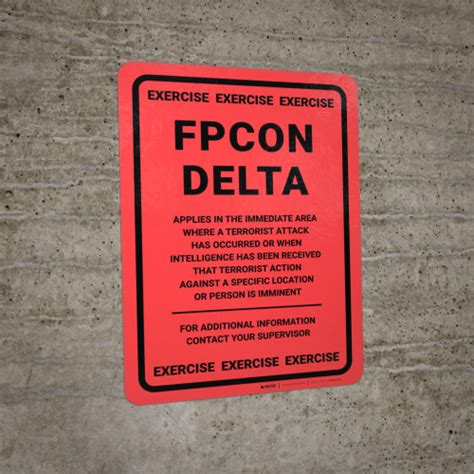 Fpcon Delta Exercise Wall Sign Creative Safety Supply