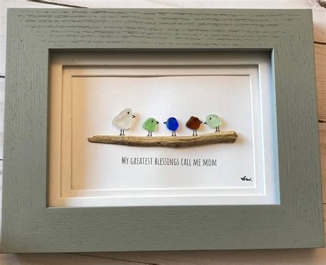 Framed Sea Glass Art Picture Customize And Personalize To Create A Unique One Of A Kind T