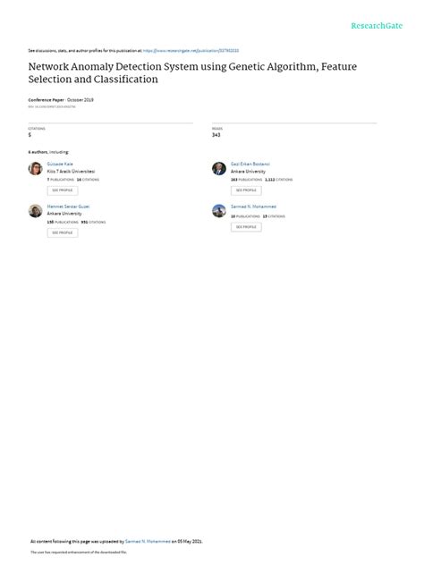 Networkanomalydetectionsystemusinggeneticalgorithmfeatureselectionandcl