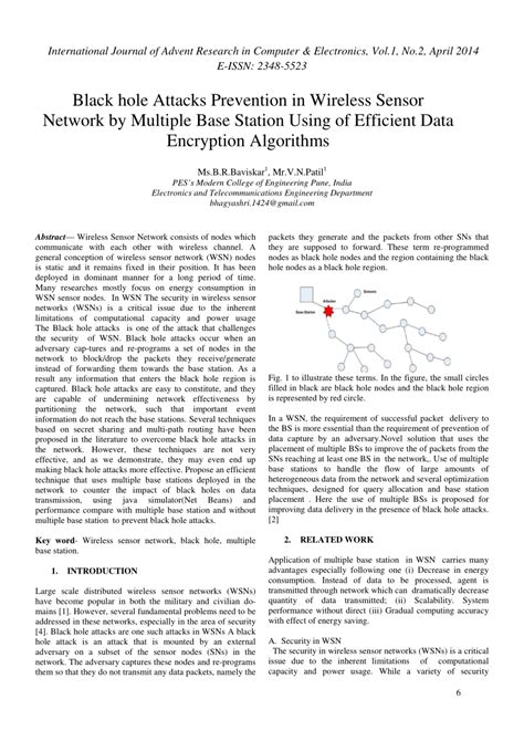 Pdf Black Hole Attacks Prevention In Wireless Sensor Network By Multiple Base Station Using Of