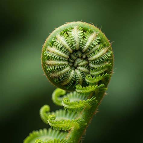 A Young Fern Frond Specifically A Fiddlehead Displaying Its Spirally