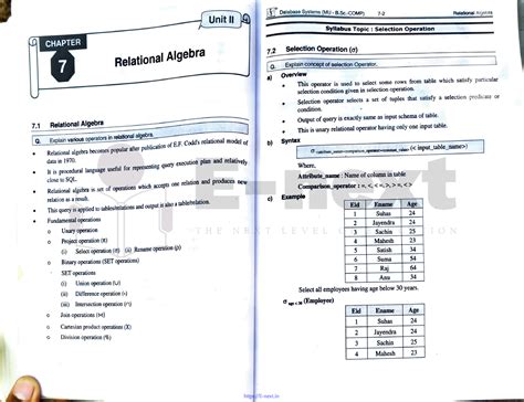 BSC CS DBMS Notes 4 Relational Algebra Bsc Computer Science Studocu