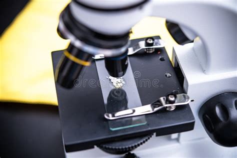 Detailed Microscope Image With Glass Slide And Specimen For Scientific Research And Education