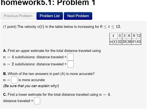 Solved Homework51 Problem 1 Previous Problem Problem List