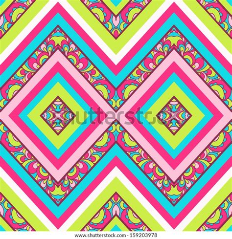 Colorful Zig Zag Pattern Seamless Vector Stock Vector Royalty Free 159203978