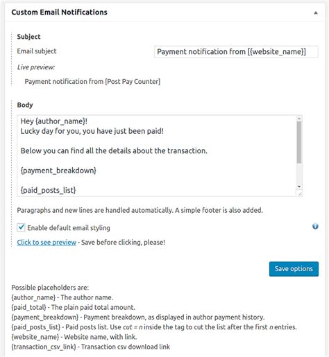 custom email notifications make your own payment notifications post
