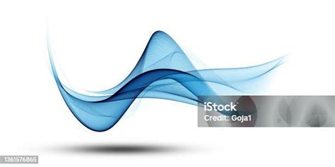 추상적인 매끄러운 색상 웨이브 라인 스모크 블루 웨이브 디자인 2022년에 대한 스톡 벡터 아트 및 기타 이미지 2022년 개념 곡선 Istock