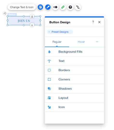 Wix Editor Customizing Text Icon Buttons Help Center Wix