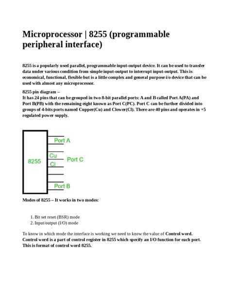 Intel 8255 Download Free Pdf Digital Electronics Computer Science