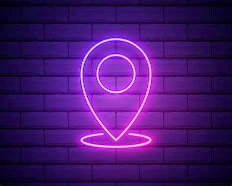 Pin Neon Style Icon Simple Thin Line Outline Vector Of Web Icons For Ui And Ux Website Or