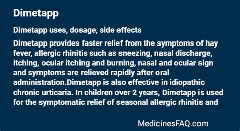 Dimetapp Uses Dosage Side Effects Food Interaction And Faq
