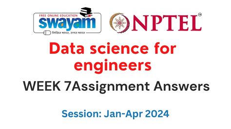 nptel data science for engineers week 7 assignment 7 answers and