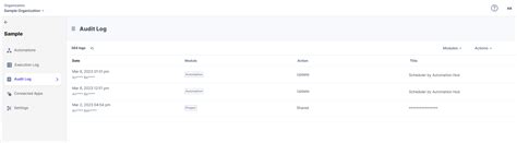 monitor automation hub activities in audit log