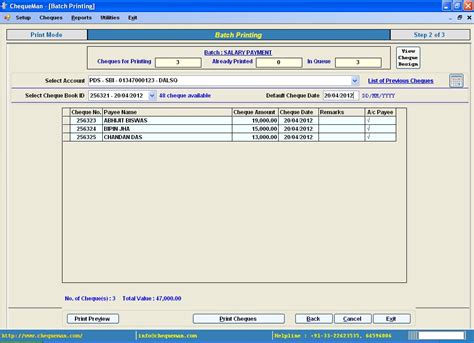 Batch Printing ChequeMan Ver User Manual