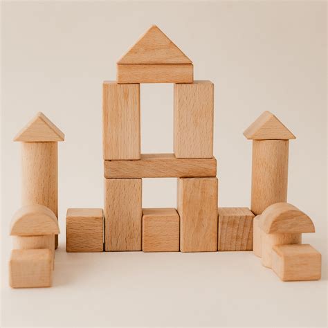 100 Piece Natural Wooden Blocks Set Toys From The Woods