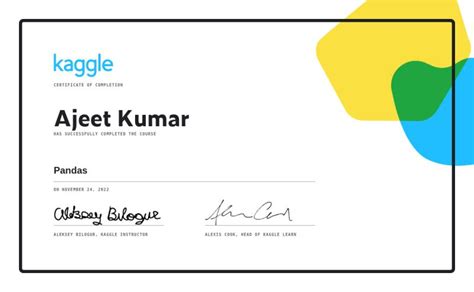 Ajeet Kumar On Linkedin Ive Completed The Pandas Course On Kaggle
