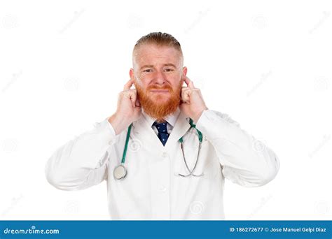 Redhead Doctor With A Medical Gown Stock Image Image Of Gown Health