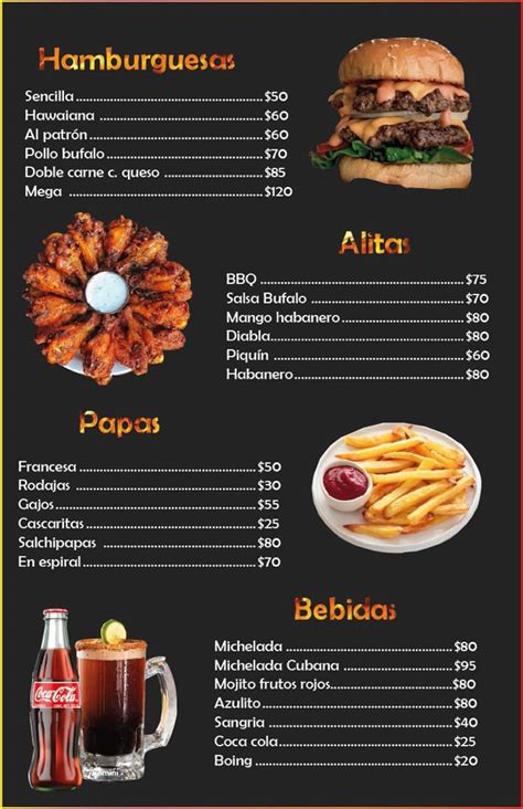 Menú Vuelta Fast Food Menu Food Menu Design Food Menu