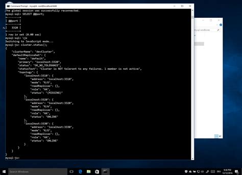 Mysql Mysql Innodb Cluster Setting Up Innodb Cluster On Windows