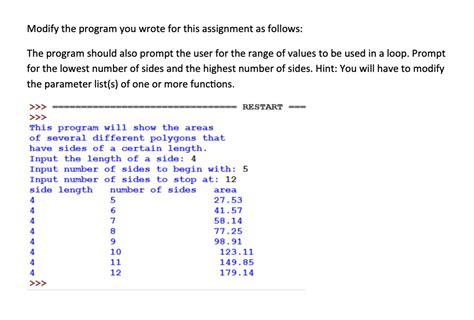 Solved Modify The Program You Wrote For This Assignment As