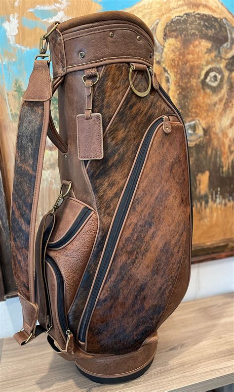 Authentic Brindle Leather Golf Bag Luxury Golf Club Bags For Man Leather Bag Golf Ts For